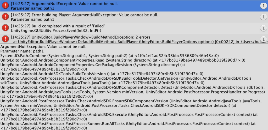 ArgumentNullException: Value cannot be null. Parameter name: path1というAndroidビルドエラー – ゆーじの技術ブログ